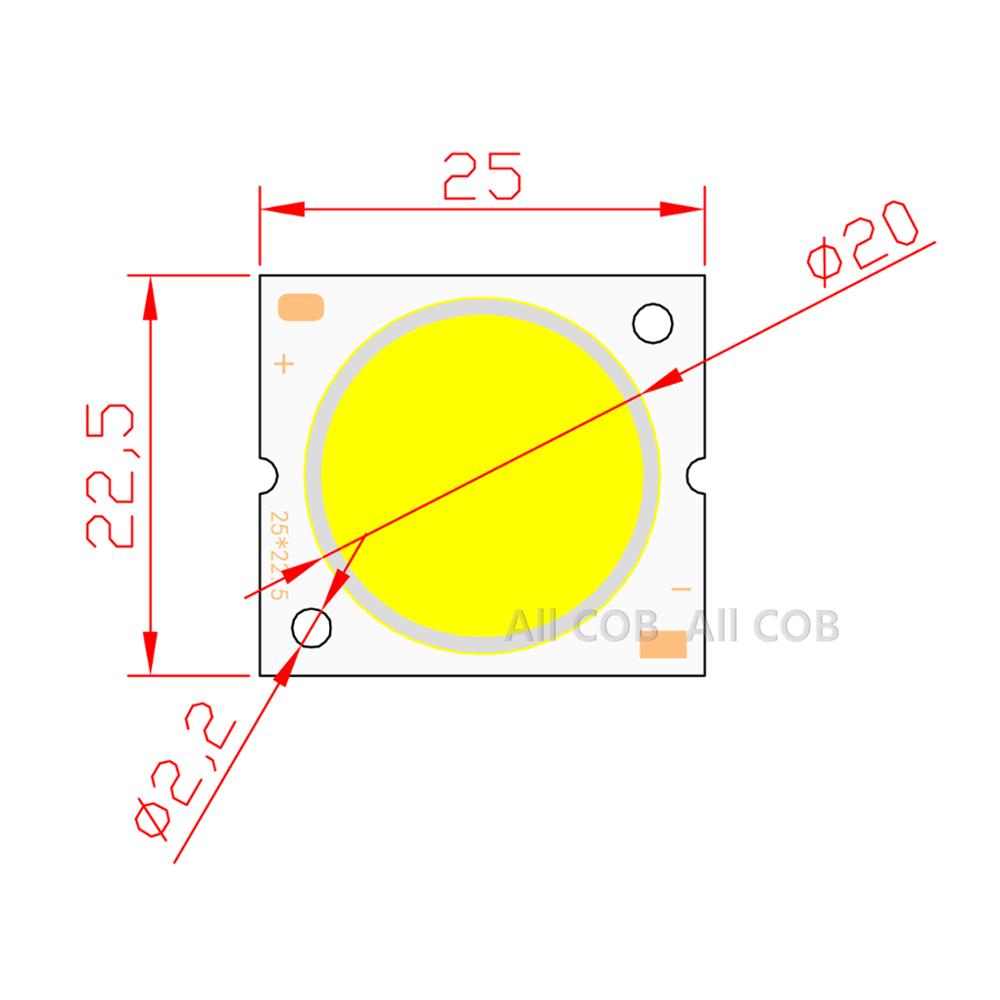 10W /15W /20W /30W Square LED COB Light 23*25mm PCB 20mm Emitting White Warm/ Natural White ...